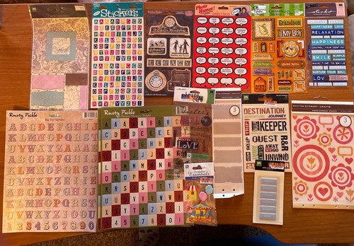 Lot of 15 Scrapbook Stickers-New.Martha Stewart, Rusty Pickle, Flair ...