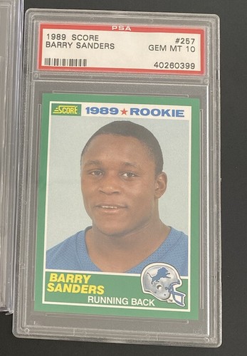 1989 Score Football Barry Sanders Rookie RC #257 PSA 10 Gem Mint | eBay