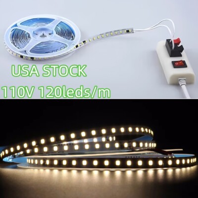 110V LED Light Strip 120leds/m for Indoor Kitchen Cabinet, No Need ...