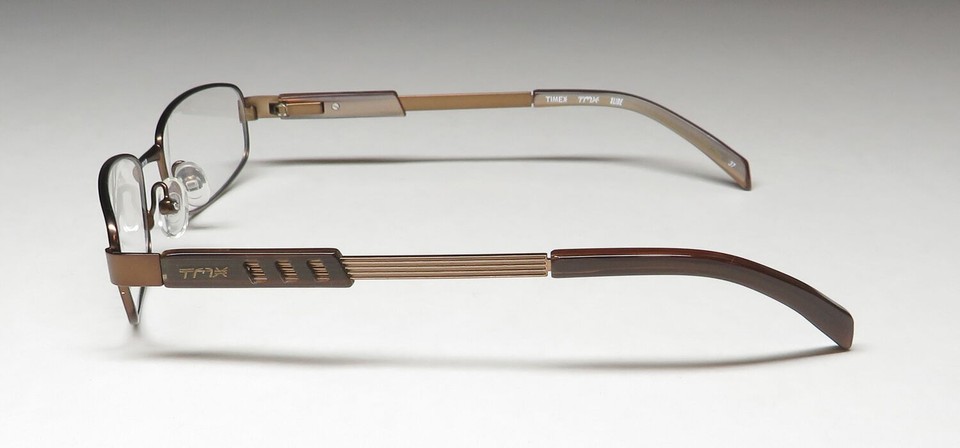 NEW TIMEX TMX SLIDE EYEGLASSES BR MENS METAL & PLASTIC FULL-RIM OVAL ...