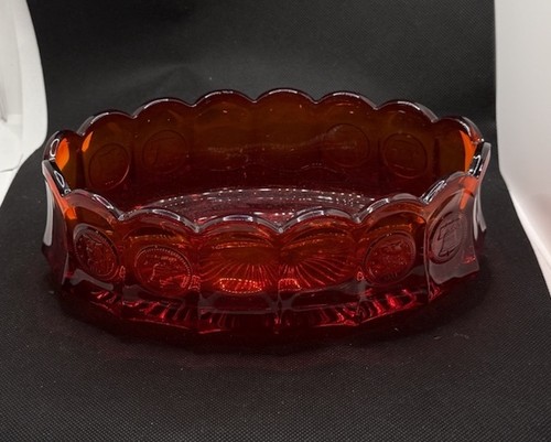 Vintage Fostoria Ruby Red Coin Federal Scalloped Oval Dish | eBay