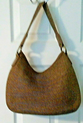 Talbots Womens Handbag Purse Medium Brown Woven Tweed Shoulder Bag ...