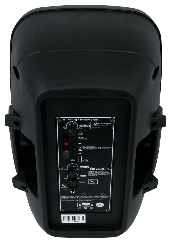 Technical Pro PLIT8 Rechargeable Portable 8" Bluetooth Party Speaker ...