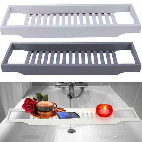 Bamboo Wood Bath Tub Bathroom Rack Shelf Tidy Tray Storage Caddy ...