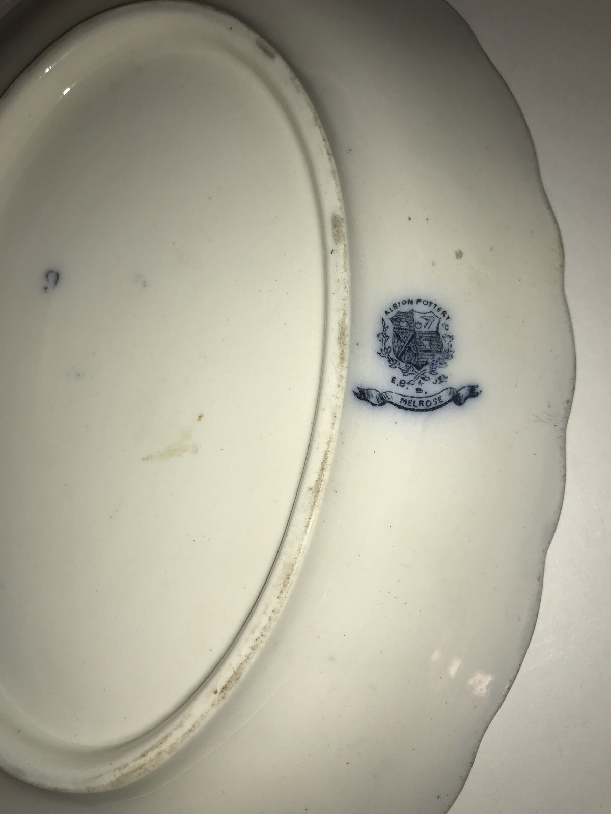 Antique c.1915 Bourne & Leigh Albion Pottery Flow Blue “MELROSE ...