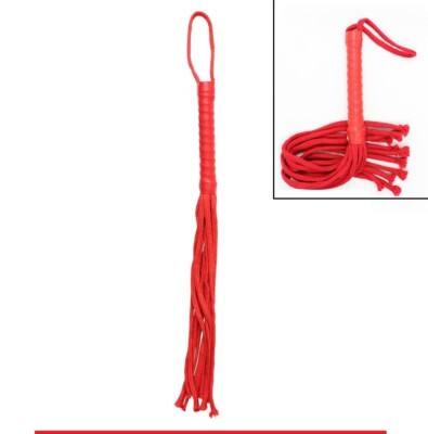 Sex & Mischief RED Rope Flogger Whip Crop BDSM Bedroom Bondage Light ...