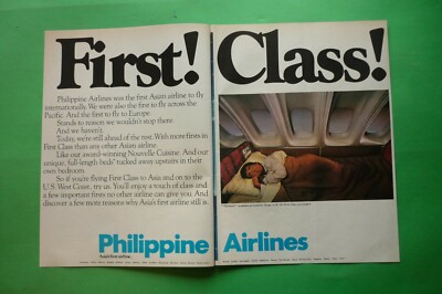 Philippine Airlines b747 1982 Advertising' Vintage First Class ...