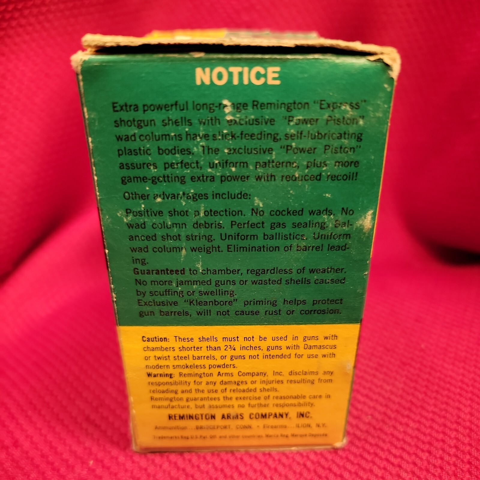 vtg REMINGTON Kleanbore EXPRESS power piston Shotgun Shell EMPTY BOX 12 ...