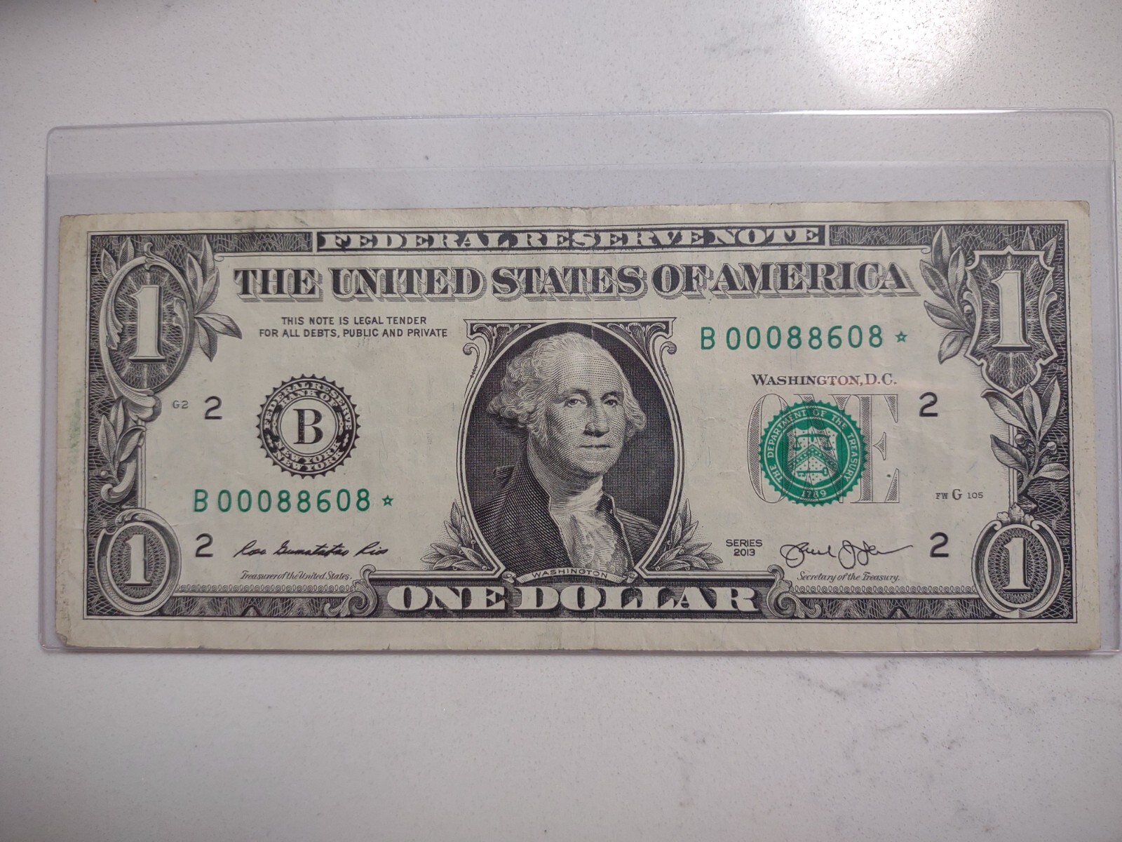 2013 $1 B Series Star Note. Low serial number & trinary too! FW bill ...