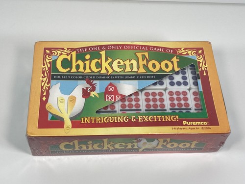 Chicken Foot Double 9 Color Coded Dominoes Jumbo Dots Sealed Puremco ...