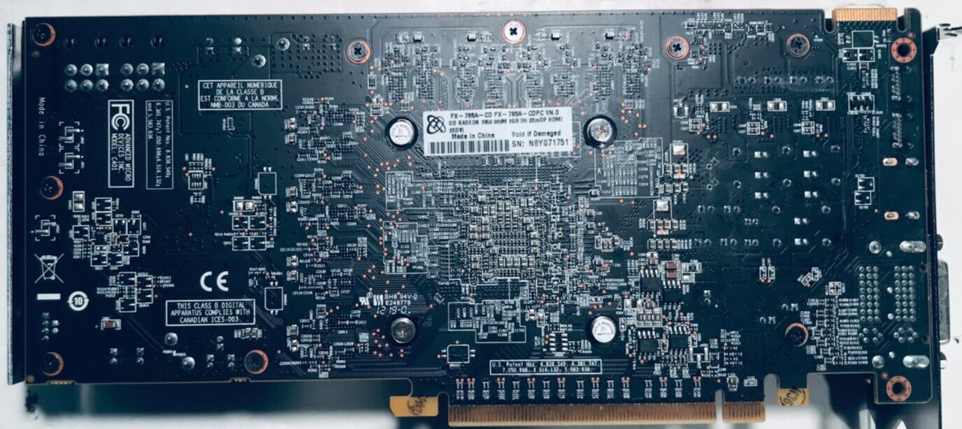 XFX Ghost R7800 Series 2gb Video Graphics Card GPU / Fx-785a-cdf for ...