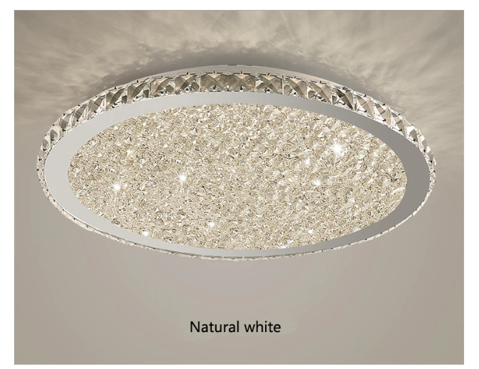 Modern Dimmer Remote Crystal Chandeliers Lights Living Room LED Home ...