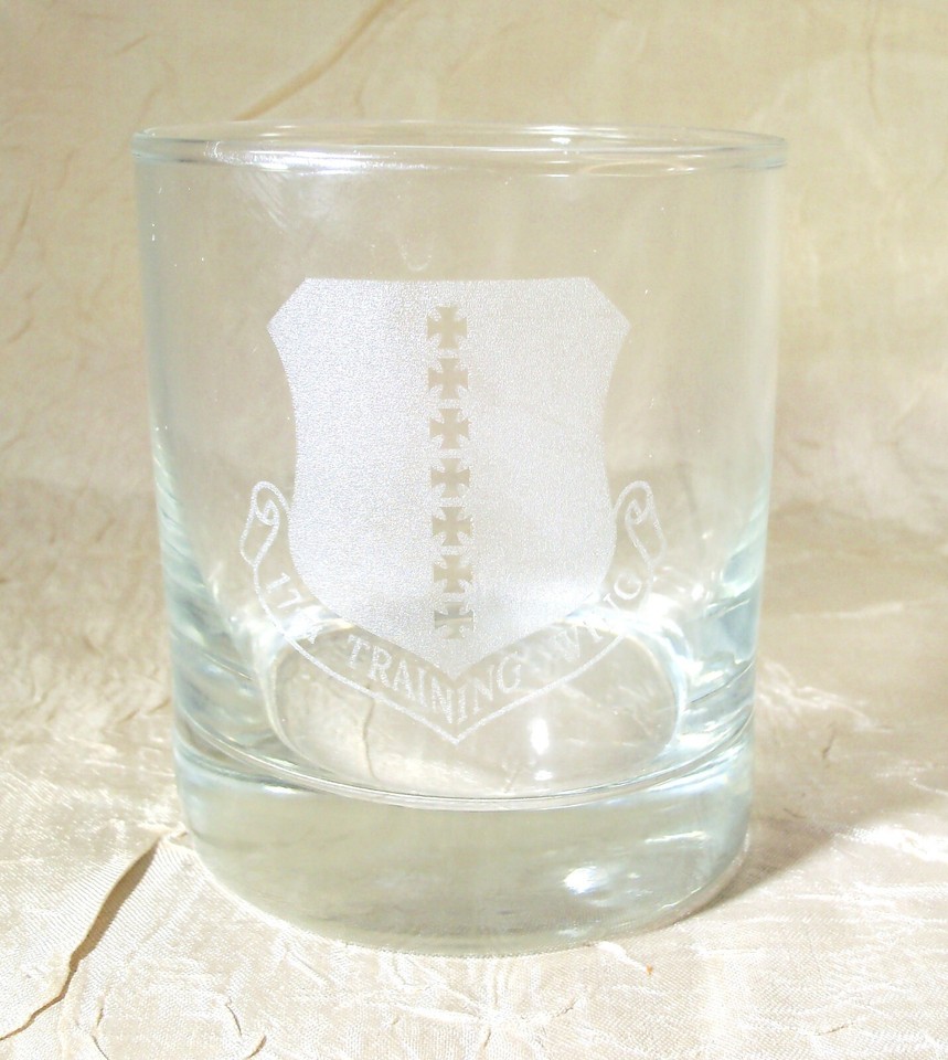 17th Training Wing Etched Rock Glass U.S. Air Force USAF Goodfellow AFB ...