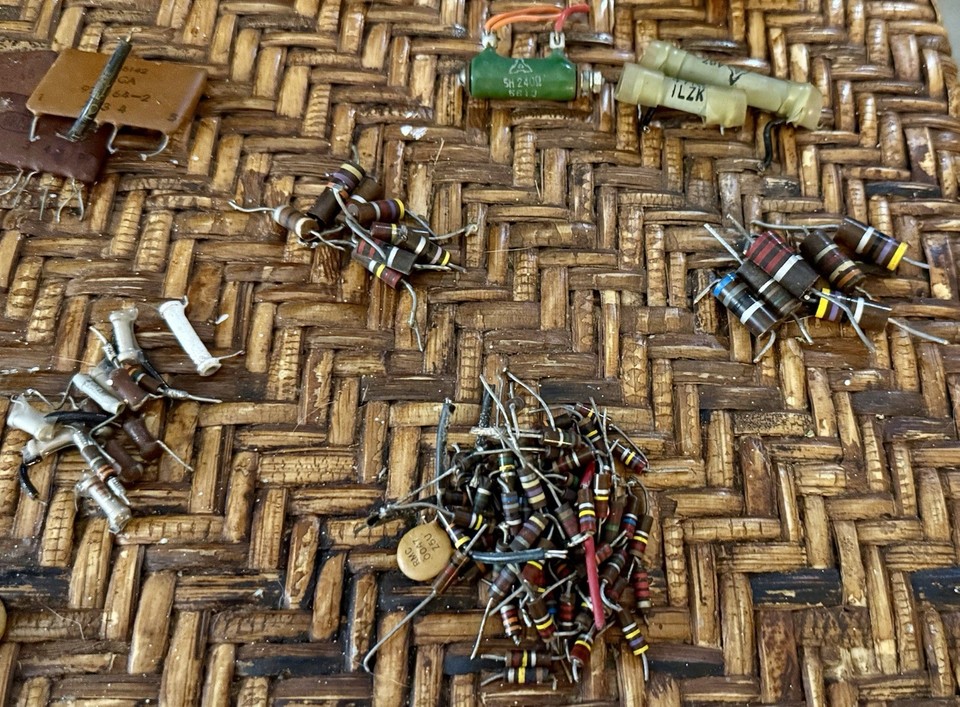 Lot of Vintage Transformers Resistors Capacitors Electrical Components ...