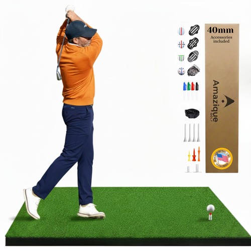 5×4 Golf Hitting Mat, Non-Slip Golf Mat with 40mm Thickness | 20mm ...