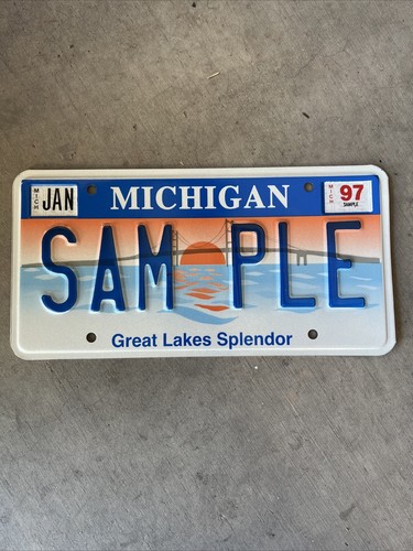 Vintage Michigan SAMPLE License Plate Great Lakes Splendor With Tags | eBay