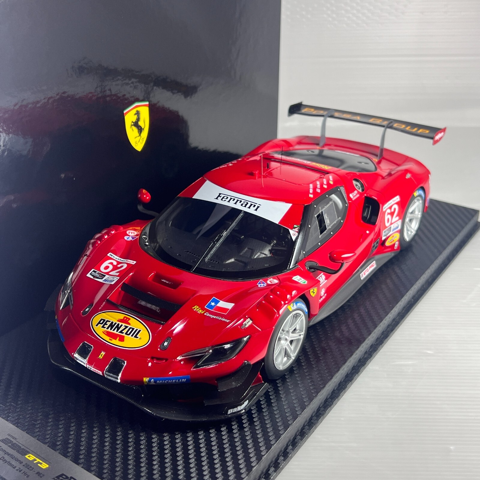1/18 BBR Ferrari 296 GT3 Risi Competizione 2023 #62 IMSA Daytona 24 Hrs ...