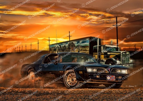 Smokey And The Bandit Original Art Print/Trans Am/Car Art/Pontiac ...