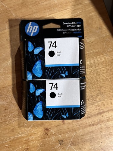 NEW Lot Of 2 Genuine HP 74 Original (CB335WN) Black Ink Cartridge Exp ...