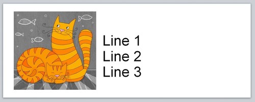 Personalized address labels 2 abstract Tabby Cats (p 642) | eBay
