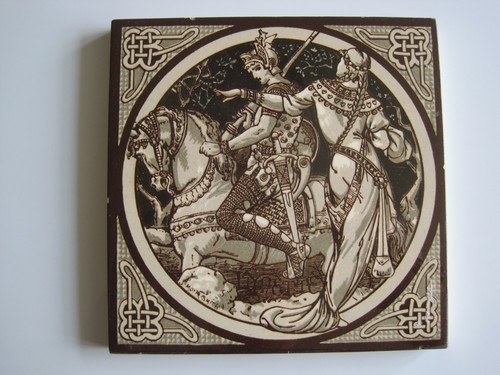 ANTIQUE MINTON - MOYR SMITH - TENNYSON'S IDYLLS OF THE KING TILE ...