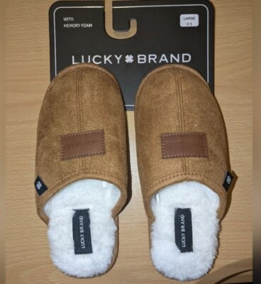 Lucky Brand Micro-Suede Scuff L Size 2-3 Kids Slippers w/ Plush Lining ...