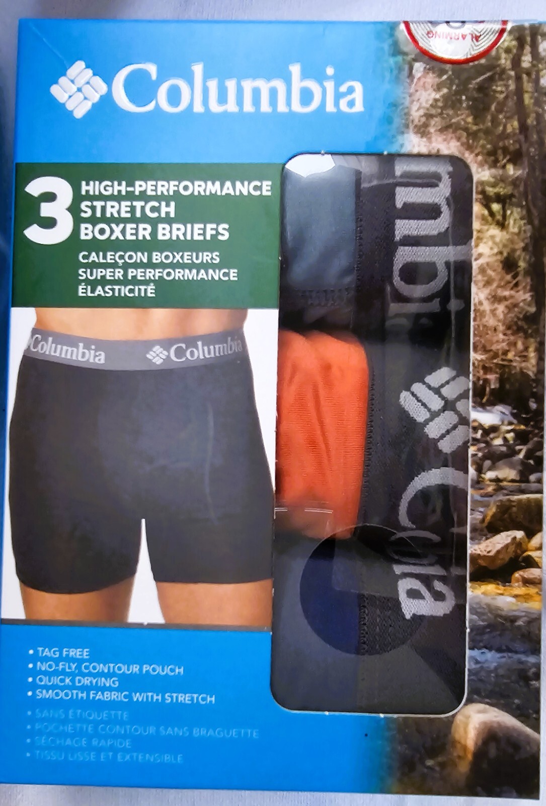 COLUMBIA Boxer Briefs Mens 3 Pack High Performance Stretch Pick Size S ...