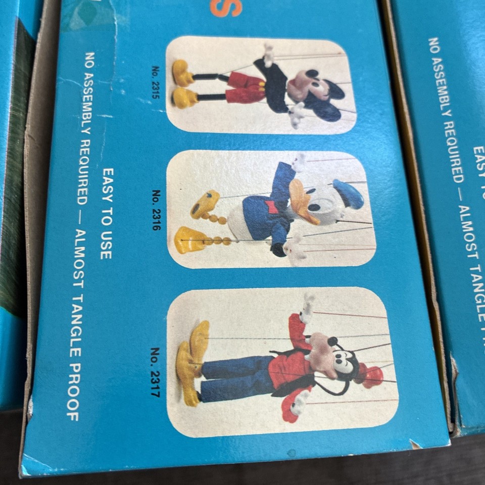 3 X Goofy, Mickey Mouse, Donald Duck Plastic String Puppet Walt Disney ...