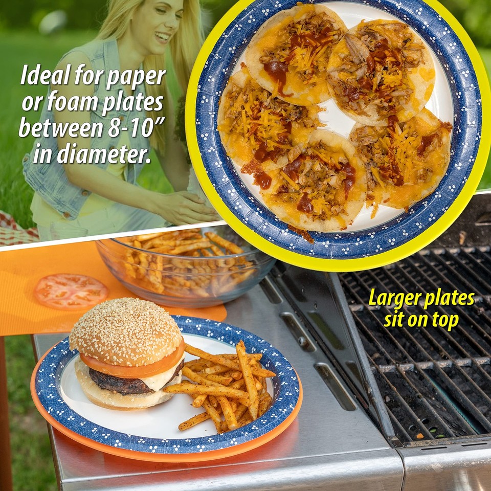 Reusable Plastic Paper Plate Holders 10 Inch, 20 Piece Round Plastic ...