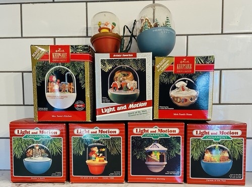 LOT OF 9 HALLMARK LIGHT & MOTION ORNAMENTS * WORKING * WITH BOXES * | eBay