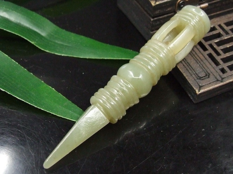 Certified Qing Dynasty Hetian Jade carving Feng shui Ritual tool ...