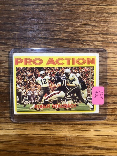 1972 Roger Staubach Dallas Cowboys Pro Action Topps Football Card #122 ...