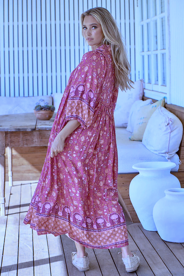 New Women's Boheme Midi Dress Merlot Jaase Boho Fashion Kenzie Tenzie ...