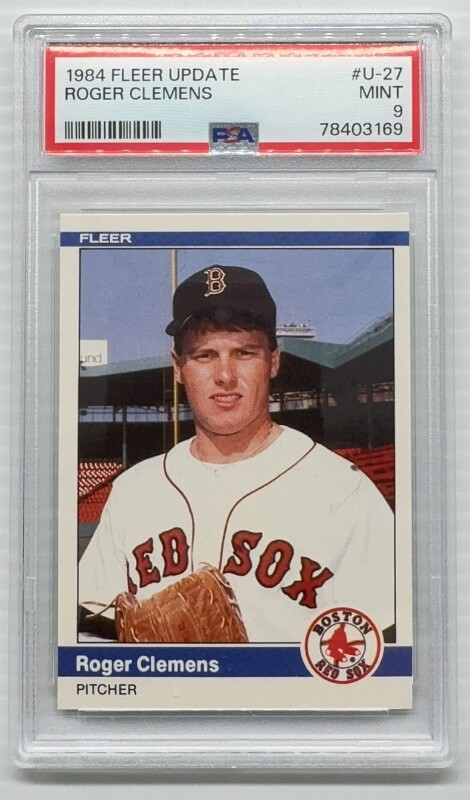 1984 Fleer Update Roger Clemens Rookie RC Card #U-27 PSA 9 Boston Red ...