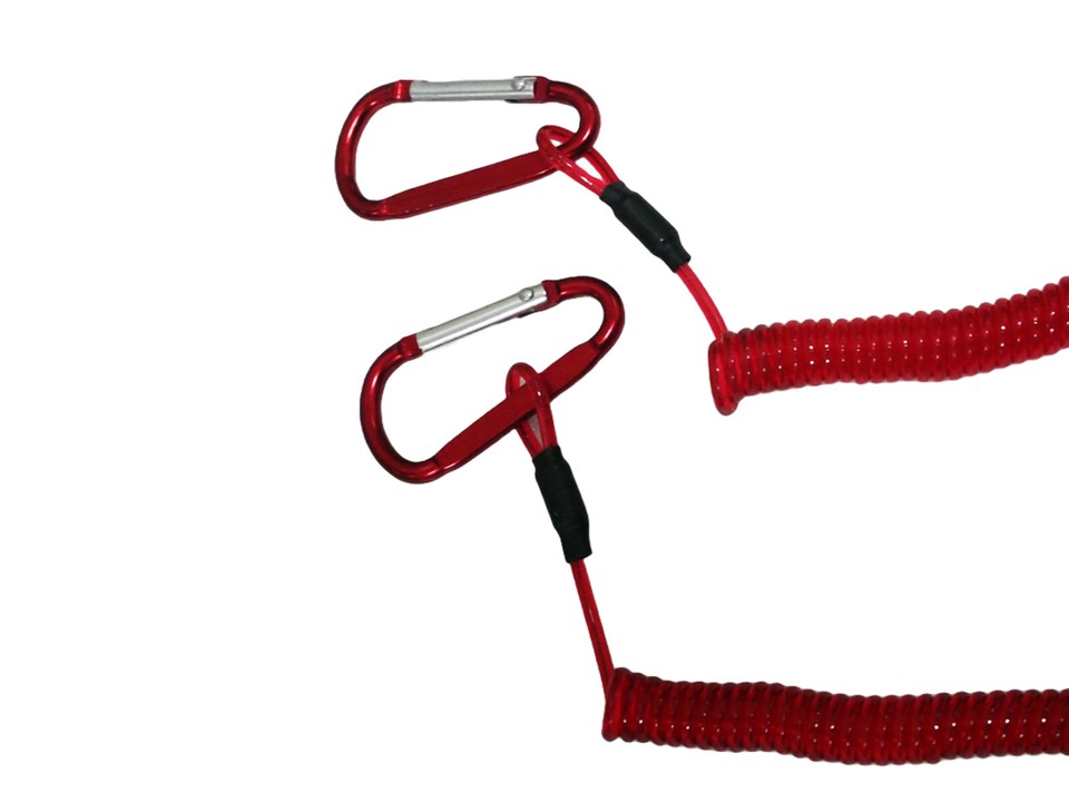 X2 Clasp Stretch Tether Hook Key Chain Coil Cord Lanyard Spiral ...