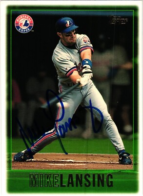 Mike Lansing #83 Signed 1997 Topps MLB Baseball Card AUTO Expos | eBay