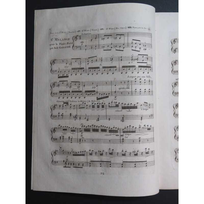 From Garaudé Alexis Mix No 3 Favorite Airs op 32 Piano ca1810 | eBay