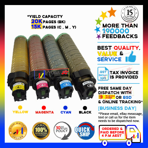 4x Generic for Ricoh Aficio MP-C2800 MP-C3300 Toner Cartridge Set for ...