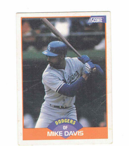 Mike Davis Los Angeles Dodgers Outfield #376 Score 1989 #Baseball Card ...