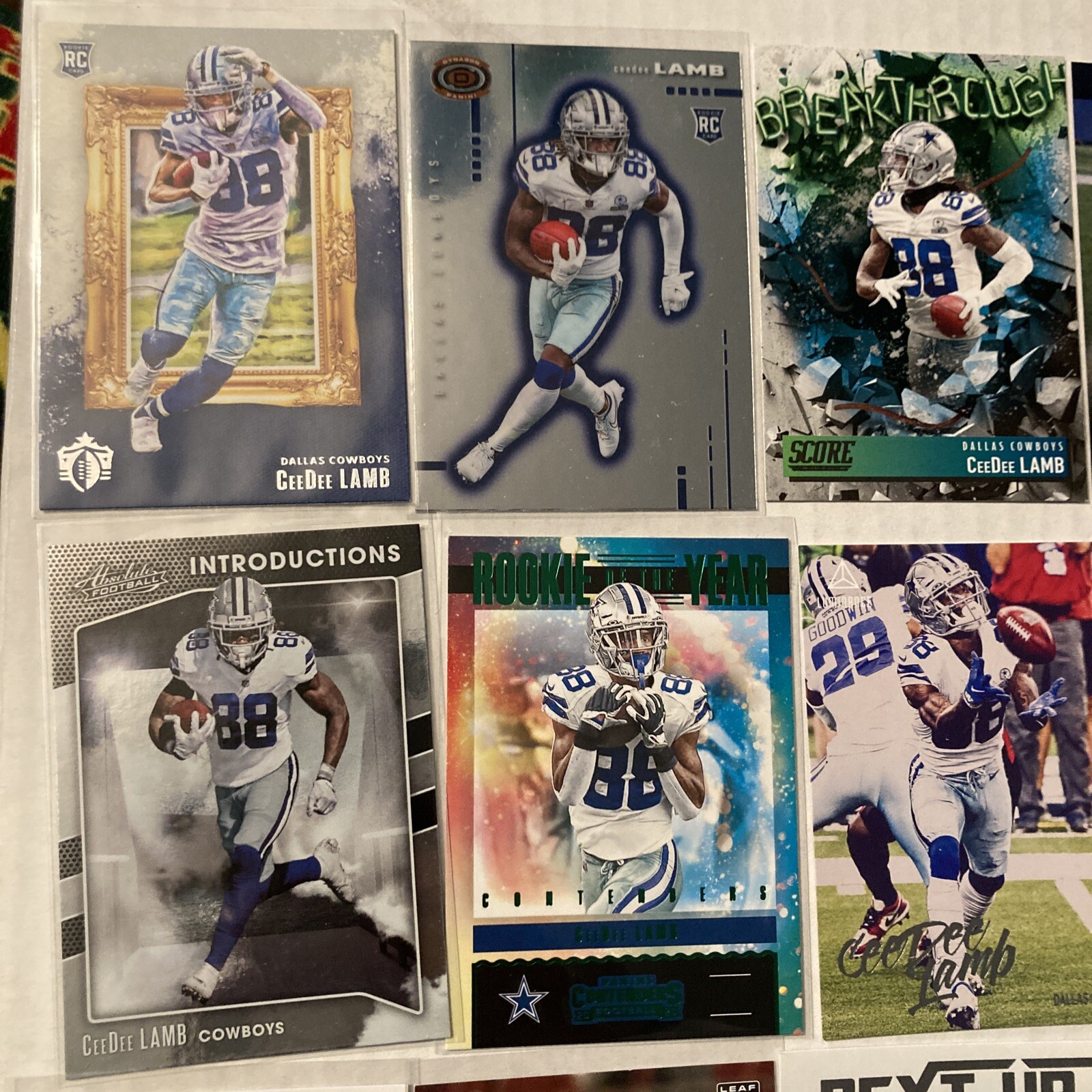 Lot of 15 Ceedee Lamb Rookie Cards Rated Rookie, Absolute, Chronicles ...