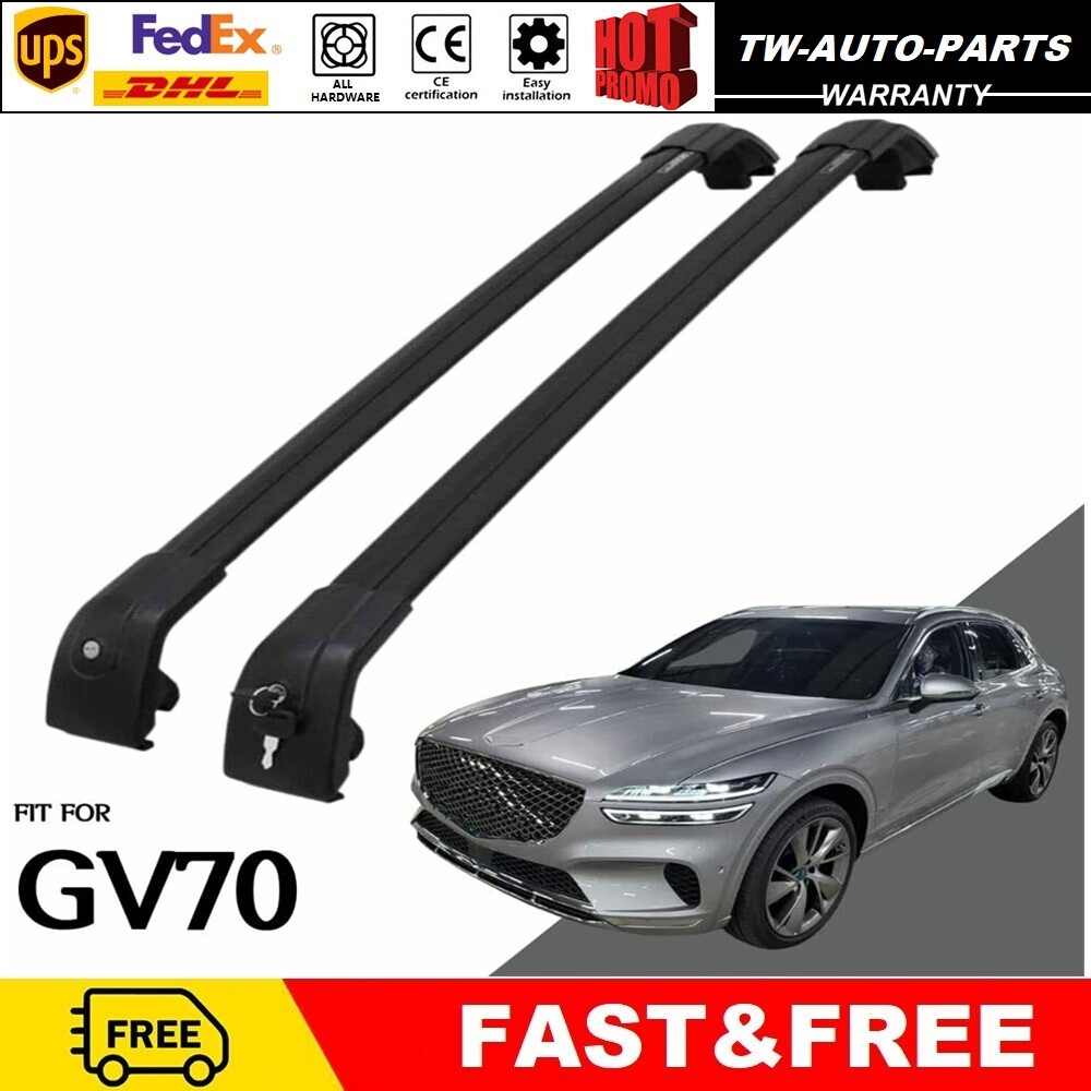 2Pcs Fits for Genesis GV70 2022 Lockable Roof Rail Racks Cross Bars ...