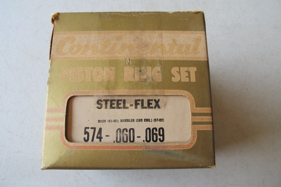 Nos Continental Piston Ring set fit Nash Rambler 195 Eng (574-.060-.069 ...