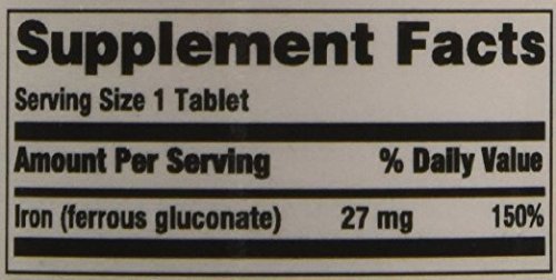 Major Ferate Elemental Iron 27mg Tab Ferrous Gluconate-27 MG Green 100 ...