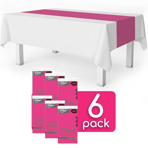 6 Pack Premium Disposable Plastic Table Runner 14 x 6 Pack Rectangle ...