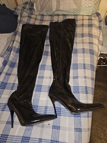 High Heel Boots Size 15 Material Lack PU Black | eBay