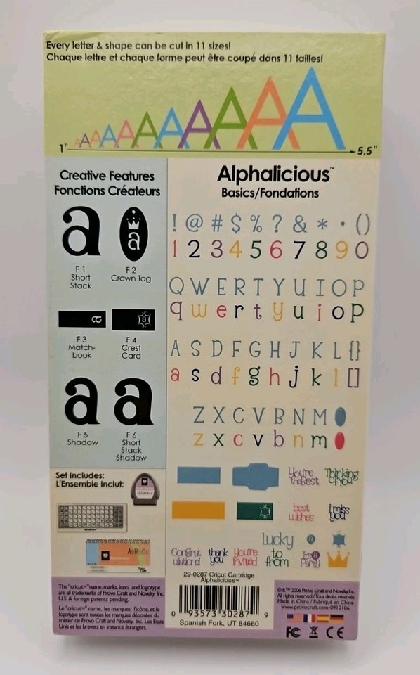 Cricut Cuttin' Up ABC Cartridge Font Cartridge PROVO Craft Linked ...