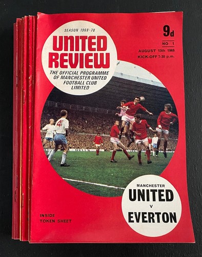 MANCHESTER UNITED 1969/1970 Season - Complete set of home football ...