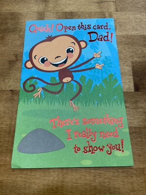 American Greeting Child To Dad Monkey Father’s Day Card Tri Fold | eBay
