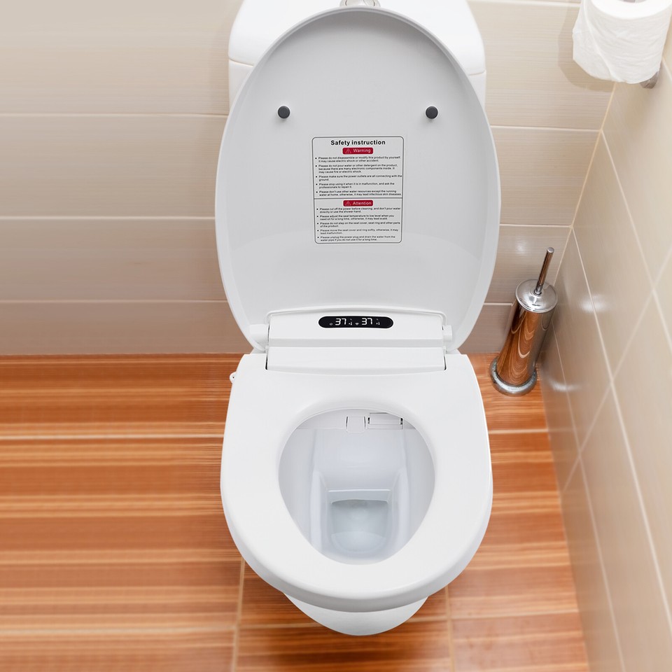 Bidet Toilet Seat Electric Warm Water Smart Heated Bidet with Remote ...