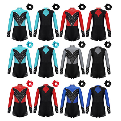 Kids Girls Gymnastics 2 Pieces Dancewear Set Tumbling Ballet Training ...